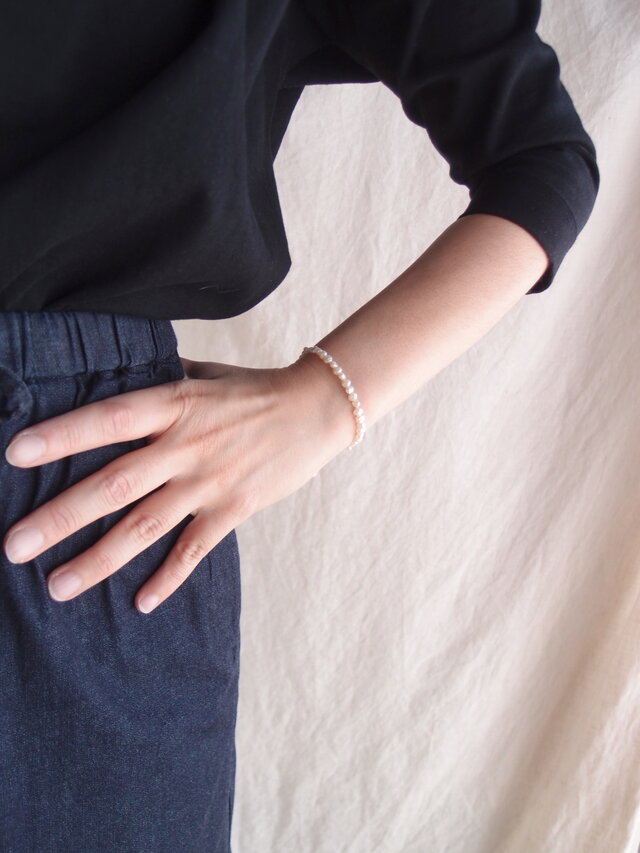 Keshi Pearl／oval／Bracelet【GP】オーバルケシパール ブレスレット | iichi ハンドメイド・クラフト作品・手仕事品の通販