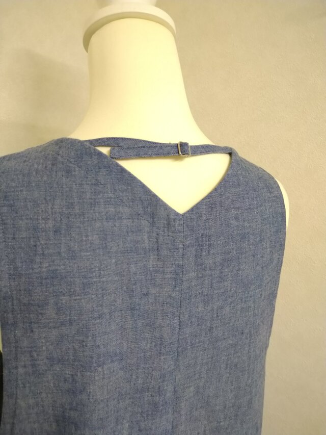 爽やかインディゴデニムのスラリ感ジャンパースカート。BLST-112 | iichi ハンドメイド・クラフト作品・手仕事品の通販