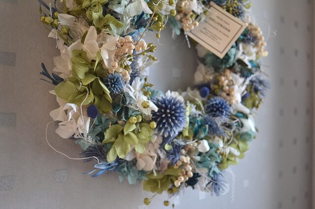 ルリ玉アザミの初夏wreath | iichi ハンドメイド・クラフト作品・手仕事品の通販