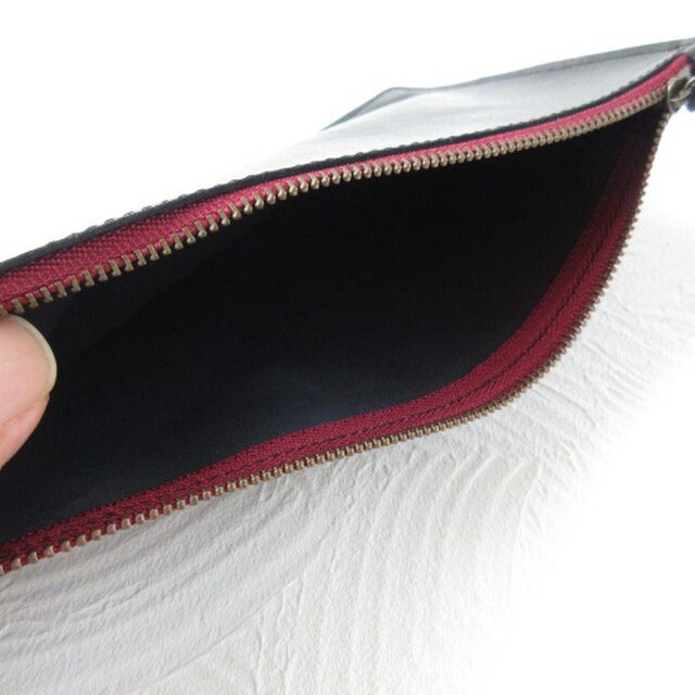 A6対応・フラットマルチケース《ゴートスキン》ブラック・0280 | iichi ハンドメイド・クラフト作品・手仕事品の通販