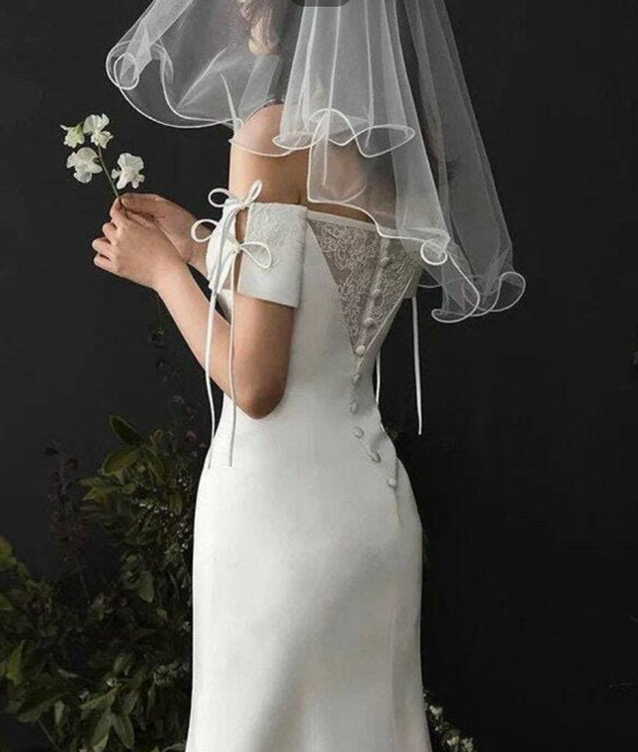 【お買得ベール無料】ウエディングドレス スレンダーライン マーメイドライン 結婚式/披露宴 | iichi ハンドメイド・クラフト作品・手仕事品の通販
