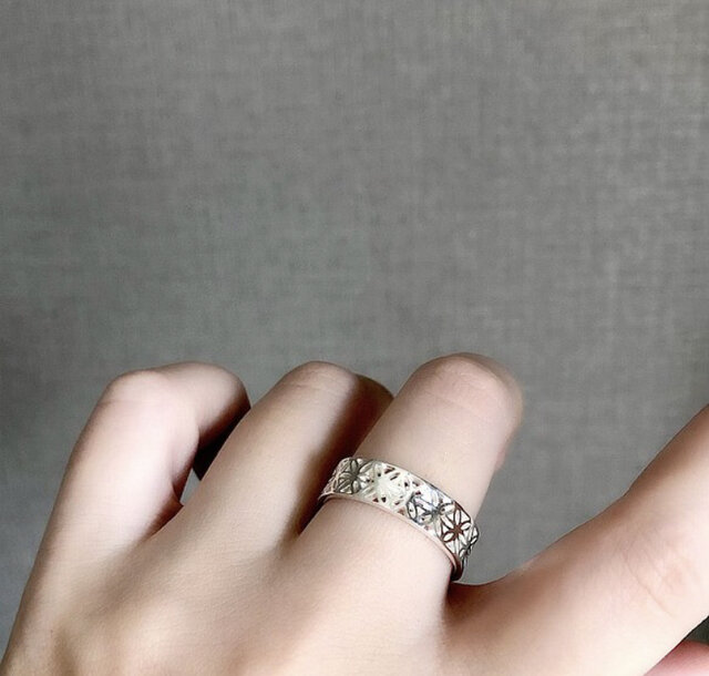 送料無料 ︎すかしデザインリング sv1000純銀 金属アレルギーの方も purecubic | iichi ハンドメイド・クラフト作品・手仕事品の通販