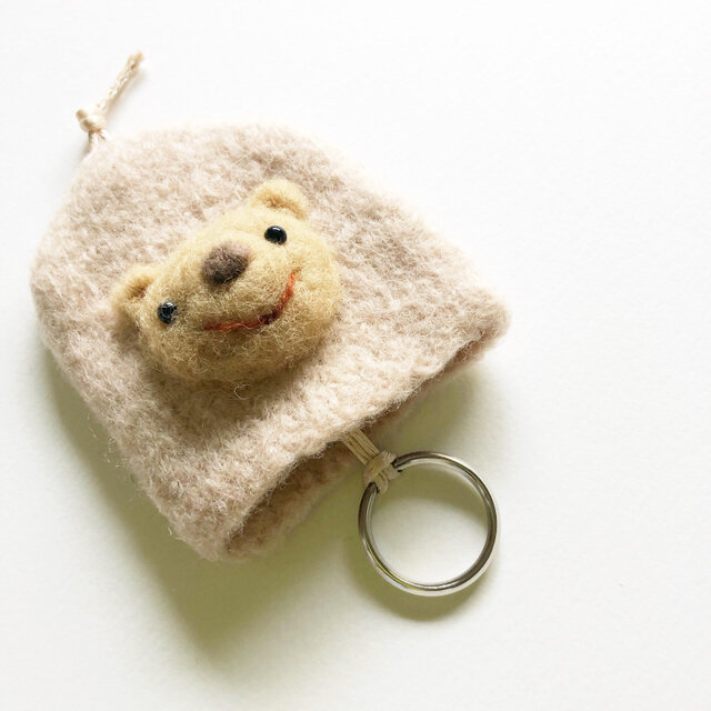 keycase bear beige | iichi ハンドメイド・クラフト作品・手仕事品の通販