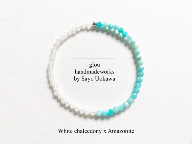 【良縁】White Chalcedony x Amazonite | iichi ハンドメイド・クラフト作品・手仕事品の通販
