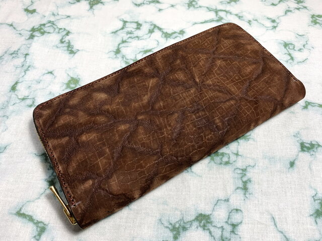 【現品限り!!】ヒポレザー(カバ革:チョコブラウン) firebird 【オイスター】ラウンドロング (ユニセックス) | iichi ハンドメイド・クラフト作品・手仕事品の通販