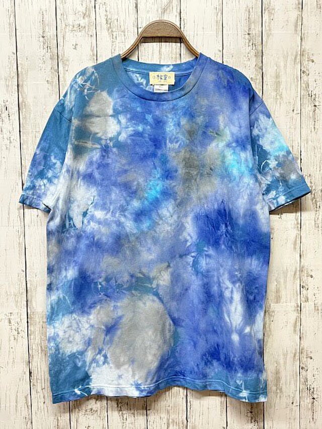 タイダイ染め Tシャツ Lサイズ ブルー ムラ染め Hippies Dye HD19-64 | iichi ハンドメイド・クラフト作品・手仕事品の通販