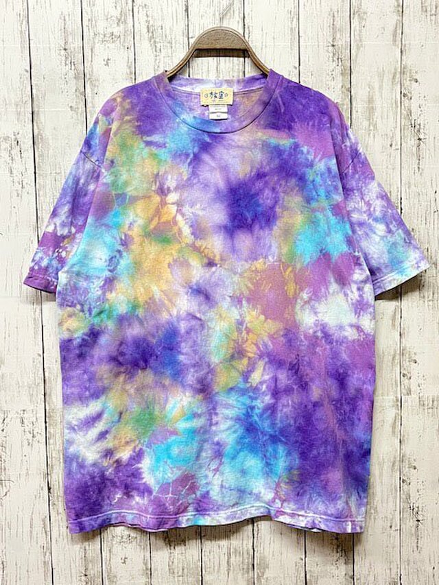 タイダイ染め Tシャツ XLサイズ パープル ムラ染め Hippies Dye HD19-65 | iichi ハンドメイド・クラフト作品・手仕事品の通販