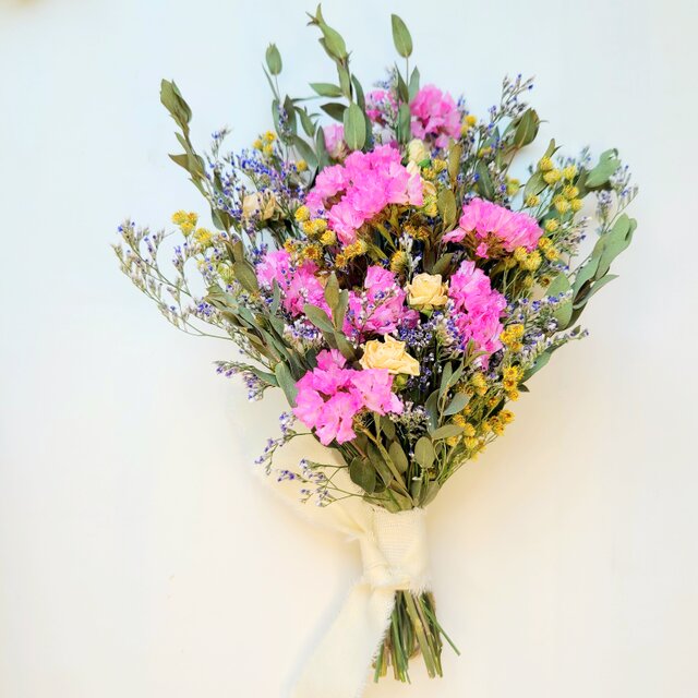 sp ミニ薔薇とリモニウムのナチュラルスワッグ アンティーク ボタニカル | iichi ハンドメイド・クラフト作品・手仕事品の通販