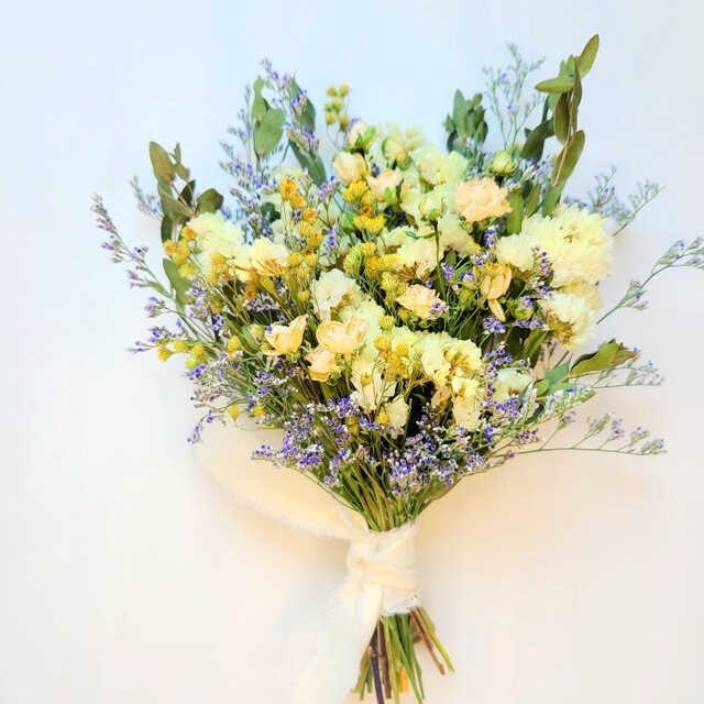 ny ミニ薔薇とリモニウムのナチュラルスワッグ アンティーク ボタニカル | iichi ハンドメイド・クラフト作品・手仕事品の通販