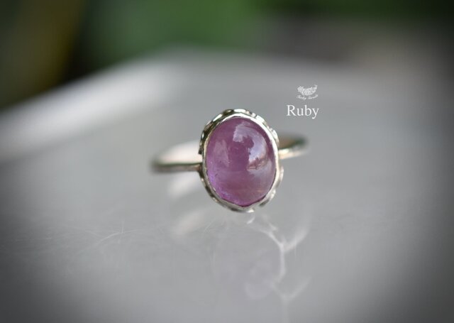 透明ピンクパープル★ruby★シルバーリング1062 | iichi ハンドメイド・クラフト作品・手仕事品の通販