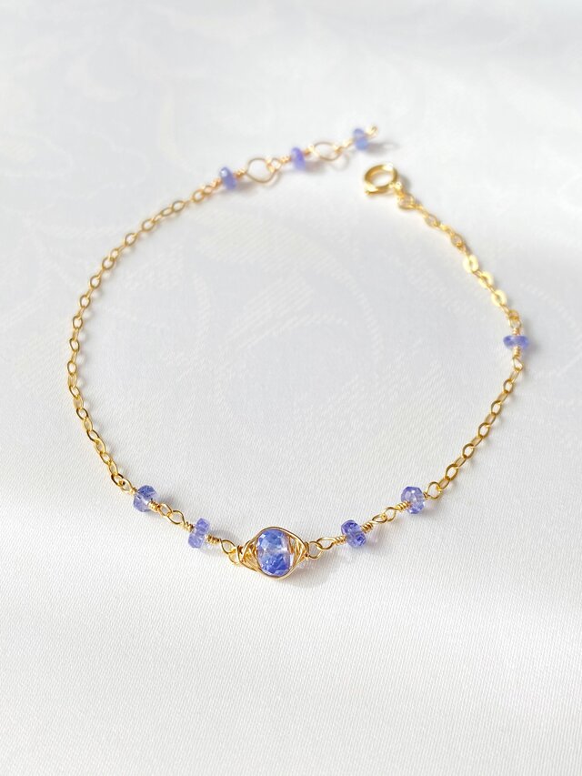 14kgf 宝石質AAAタンザナイトのブレスレット /ac517 | iichi ハンドメイド・クラフト作品・手仕事品の通販