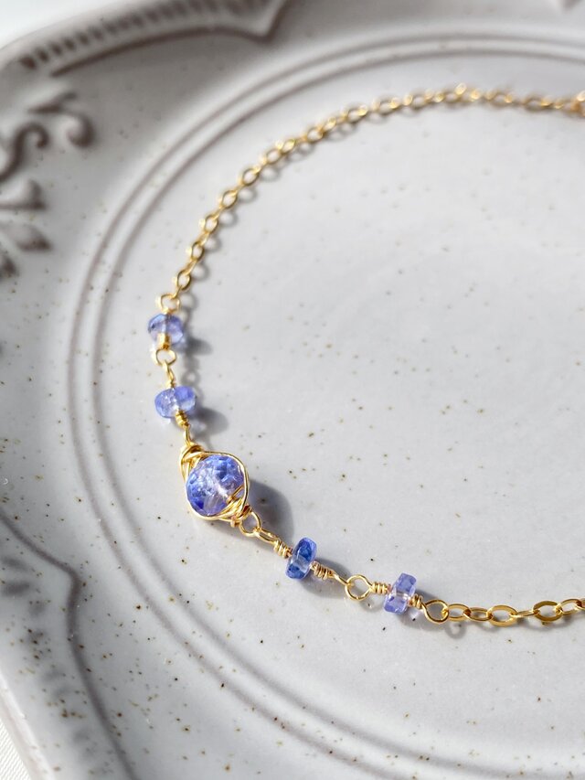 14kgf 宝石質AAAタンザナイトのブレスレット /ac517 | iichi ハンドメイド・クラフト作品・手仕事品の通販