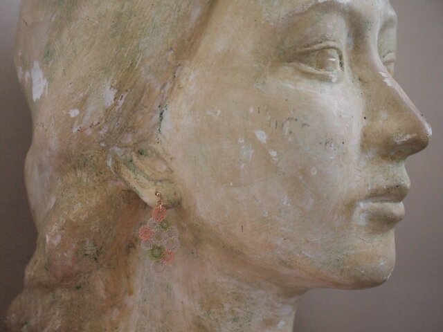 タティングレース14kgf bubble (pail beige×coral pink×light green) 受注制作 | iichi 日々の暮らしを心地よくするハンドメイドやアンティーク ...