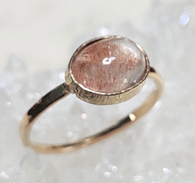 strawberry quartz＊14kgf ring | iichi 日々の暮らしを心地よくするハンドメイドやアンティークのマーケットプレイス