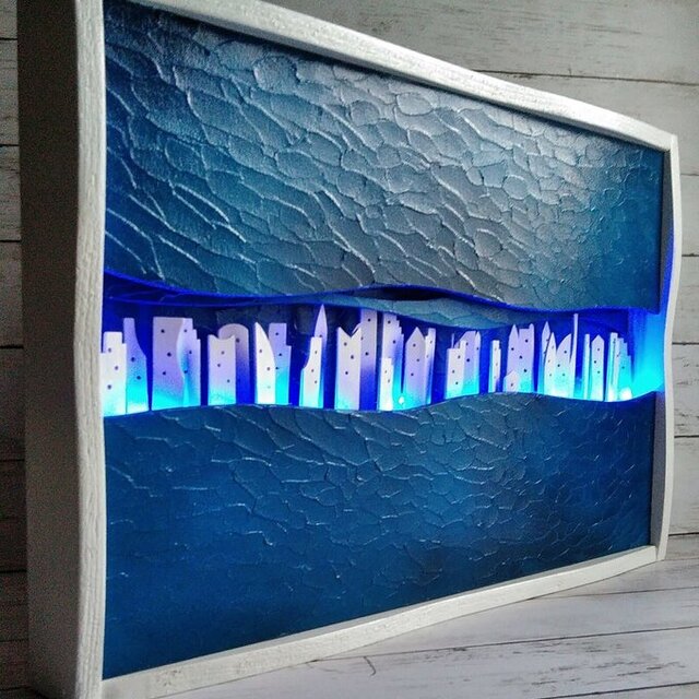 蒼い摩天楼のライン～BlueSkyscraper | iichi ハンドメイド・クラフト作品・手仕事品の通販