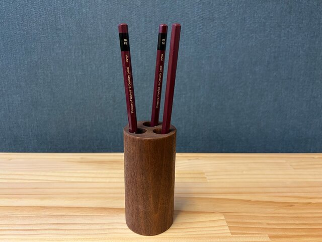 【送料無料】 ペンスタンド レンコン ウォルナット調 50φ 10cm 3穴 | iichi ハンドメイド・クラフト作品・手仕事品の通販