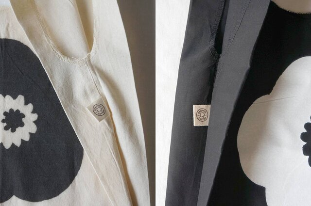 poppy（ ナチュラル地に黒 ）」マルシェバッグ ＜オーガニックコットン＞ | iichi ハンドメイド・クラフト作品・手仕事品の通販