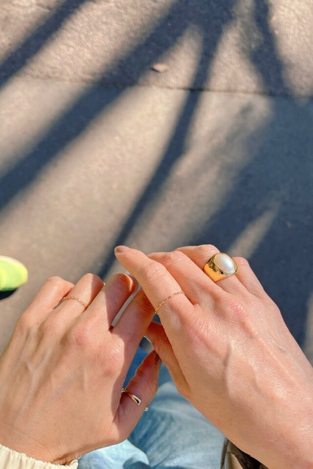 【U for you】K18 ripples open ring | iichi ハンドメイド・クラフト作品・手仕事品の通販