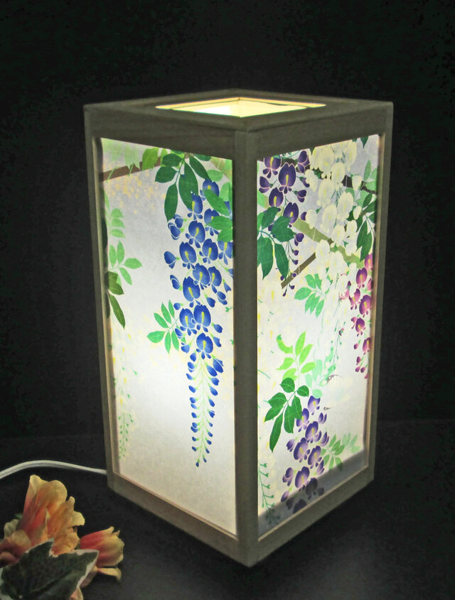 華燭の宿り木／藤花哀愁 桧枠造・LED・厚紙張貼・軽量／BK-173 | iichi ハンドメイド・クラフト作品・手仕事品の通販