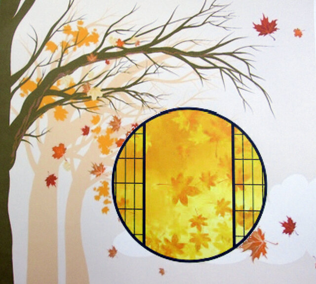 華燭の宿り木／もみじ葉の宿 桧枠造・LED・厚紙張貼・軽量／BK-176 | iichi ハンドメイド・クラフト作品・手仕事品の通販