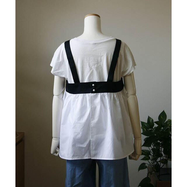 ふんわりビスチェ ブラック＆ホワイト（M） | iichi ハンドメイド・クラフト作品・手仕事品の通販