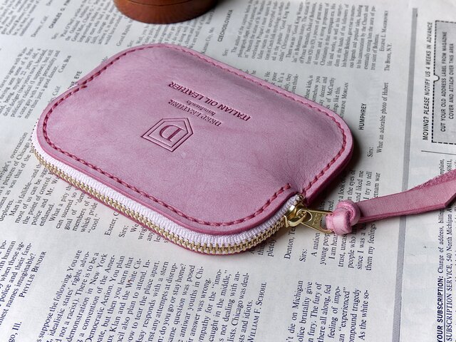 イタリア革の3wayカードケース／ベビーピンク | iichi ハンドメイド・クラフト作品・手仕事品の通販