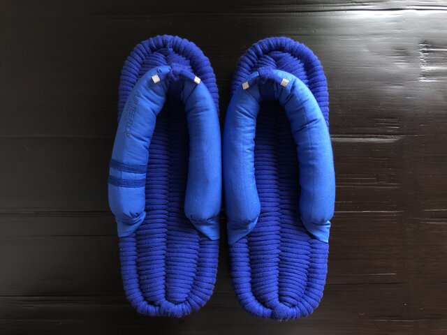 No.172【FLIP TEE FLOP】26cm上質なJonoJonoを使った布ぞうり ブルー ワントーン | iichi ハンドメイド・クラフト作品・手仕事品の通販