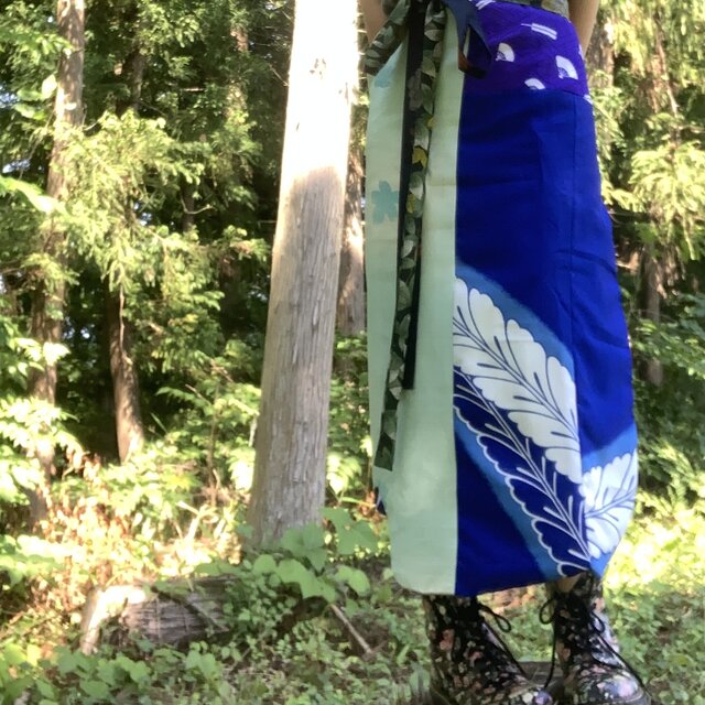 着物リメイク リバーシブル巻きスカート | iichi ハンドメイド・クラフト作品・手仕事品の通販