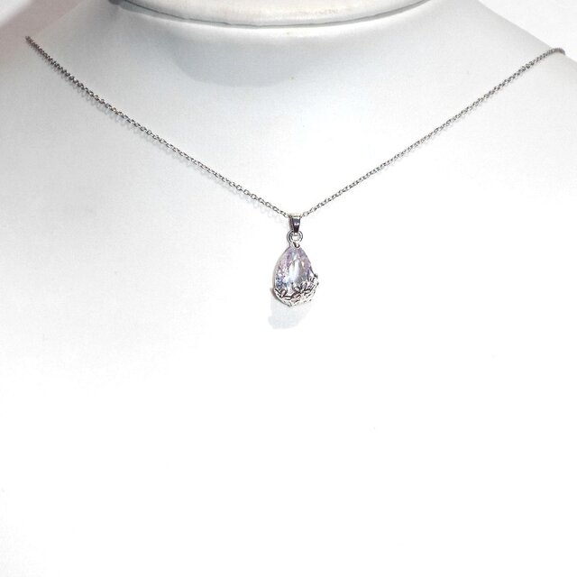 ☆送料無料☆CZ花雫超極細ネックレス | iichi ハンドメイド・クラフト作品・手仕事品の通販