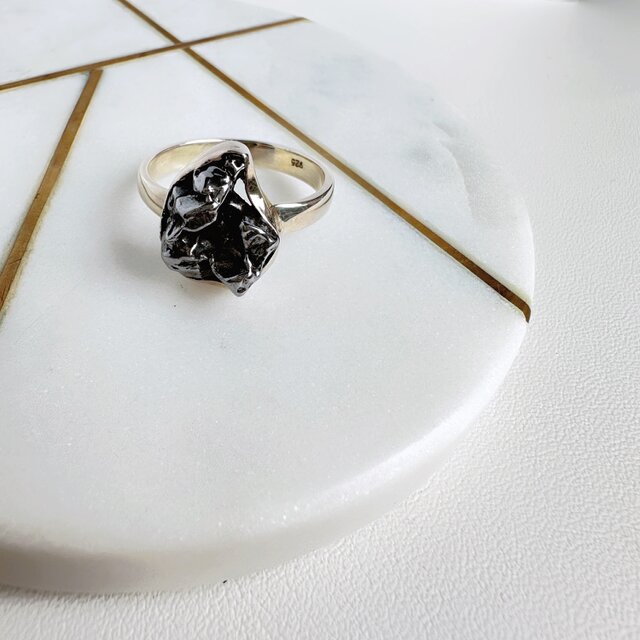 meteorite/隕石リング⑤-#19 | iichi ハンドメイド・クラフト作品・手仕事品の通販