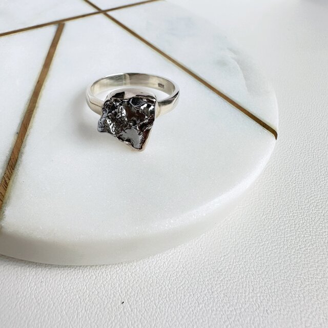 meteorite/隕石リング②-#13.5 | iichi ハンドメイド・クラフト作品・手仕事品の通販