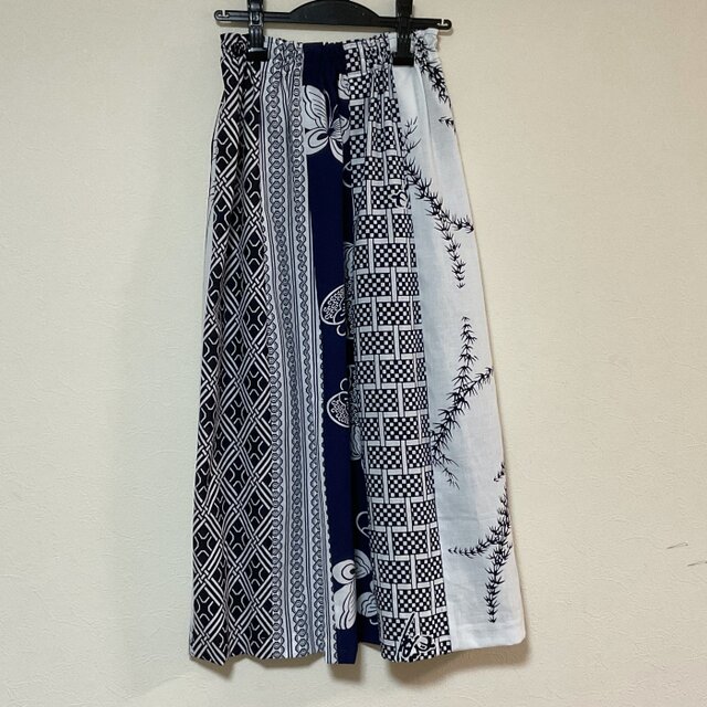 浴衣リメイク B3 パッチワーク ギャザースカート 着物 コットン | iichi ハンドメイド・クラフト作品・手仕事品の通販