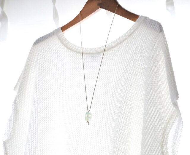 とんぼ玉のコットンコードネックレス「spring flower flow」 | iichi ハンドメイド・クラフト作品・手仕事品の通販