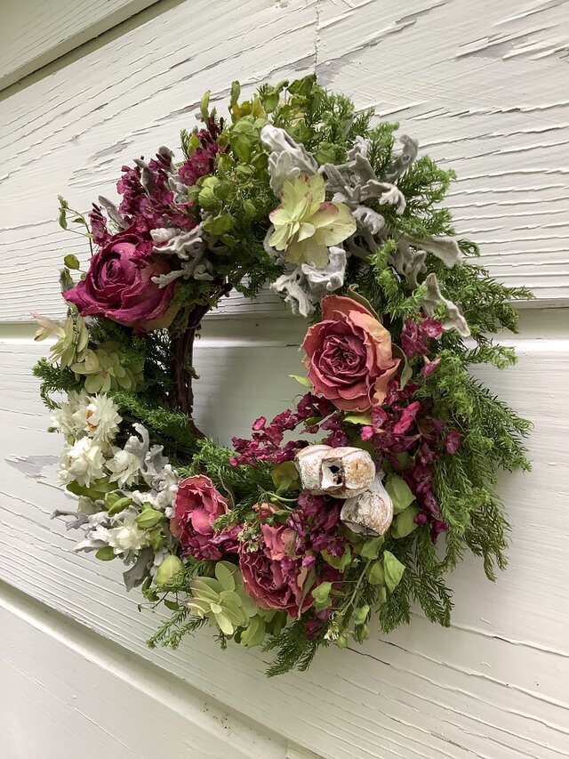 atelierBLUGRA八ヶ岳〜バラとサマーチェリーWreath | iichi ハンドメイド・クラフト作品・手仕事品の通販