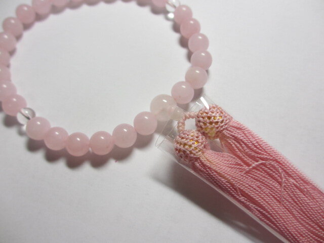 女性用 念珠（数珠）ローズクォーツ10.5mm | iichi ハンドメイド・クラフト作品・手仕事品の通販