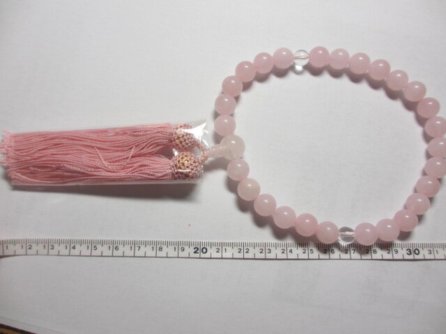 女性用 念珠（数珠）ローズクォーツ10.5mm | iichi ハンドメイド・クラフト作品・手仕事品の通販