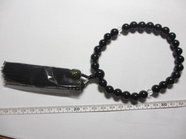 男性用 念珠（数珠）オニキス10.5mm | iichi ハンドメイド・クラフト作品・手仕事品の通販