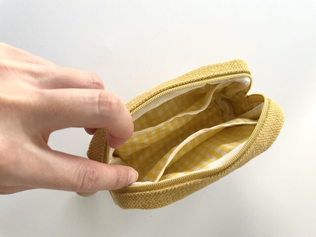 ピースワークポーチ shooting star 003／mustard | iichi ハンドメイド・クラフト作品・手仕事品の通販