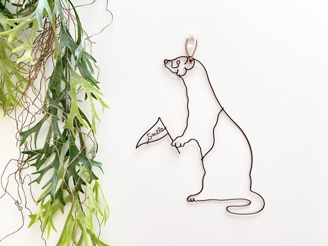 フェレットのSmileフラッグオーナメント | iichi ハンドメイド・クラフト作品・手仕事品の通販