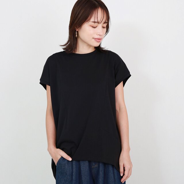 体のラインを拾わない ドルマンスリーブT ブラック 0517BK | iichi ハンドメイド・クラフト作品・手仕事品の通販