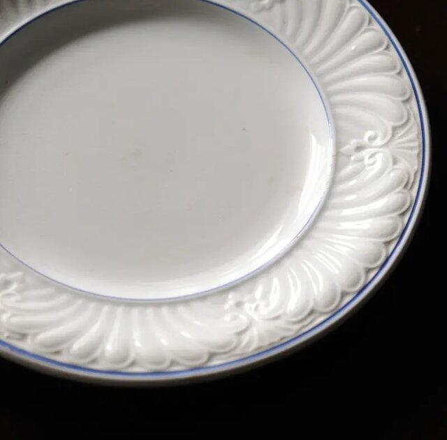 クレイユ&モントロー Creil&Montereau レリーフ 平皿 デザート皿 φ19.7cm アンティーク 0501091 | iichi ハンドメイド・クラフト作品・手仕事品の通販