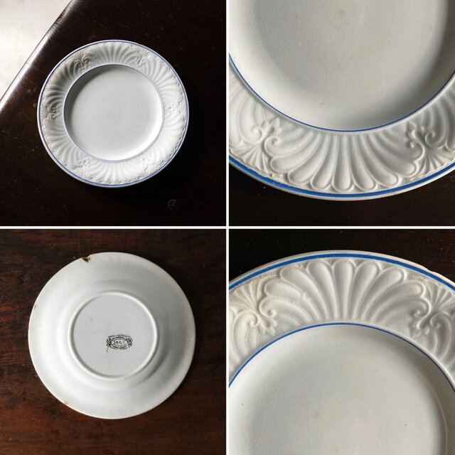 クレイユ&モントロー Creil&Montereau レリーフ 平皿 デザート皿 φ19.7cm アンティーク 0501091 | iichi ハンドメイド・クラフト作品・手仕事品の通販