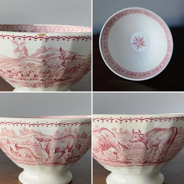 サンタマン LAITIERE 酪農家 カフェオレ ボウル φ16cm アンティーク 050669 | iichi 日々の暮らしを心地よくするハンドメイドやアンティークのマーケットプレイス