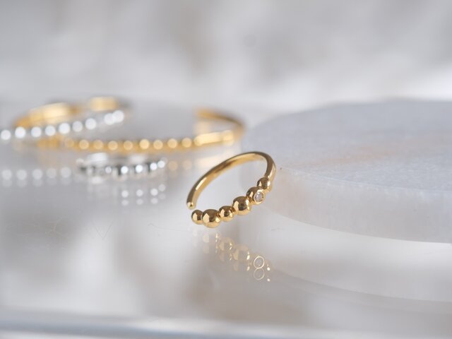 Diamond Tenging 2WAY ring ダイヤモンドリング イヤカフ silver925 ゴールド K18GP | iichi ハンドメイド・クラフト作品・手仕事品の通販