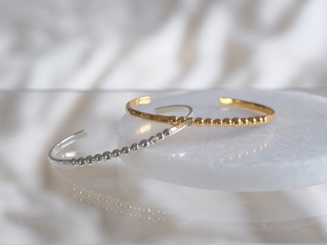 Diamond Tenging bangle bracelet ダイヤモンドつぶつぶバングル silver925 シルバー | iichi 日々の暮らしを心地よくするハンドメイドやアンティーク ...