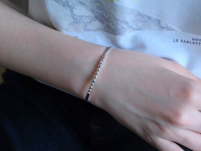 Diamond Tenging bangle bracelet ダイヤモンドつぶつぶバングル silver925 シルバー | iichi 日々の暮らしを心地よくするハンドメイドやアンティーク ...