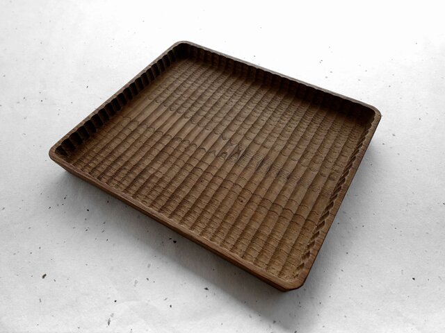 我谷盆 栗 23×20×2.5cm 栗渋染め | iichi 日々の暮らしを心地よくするハンドメイドやアンティークのマーケットプレイス