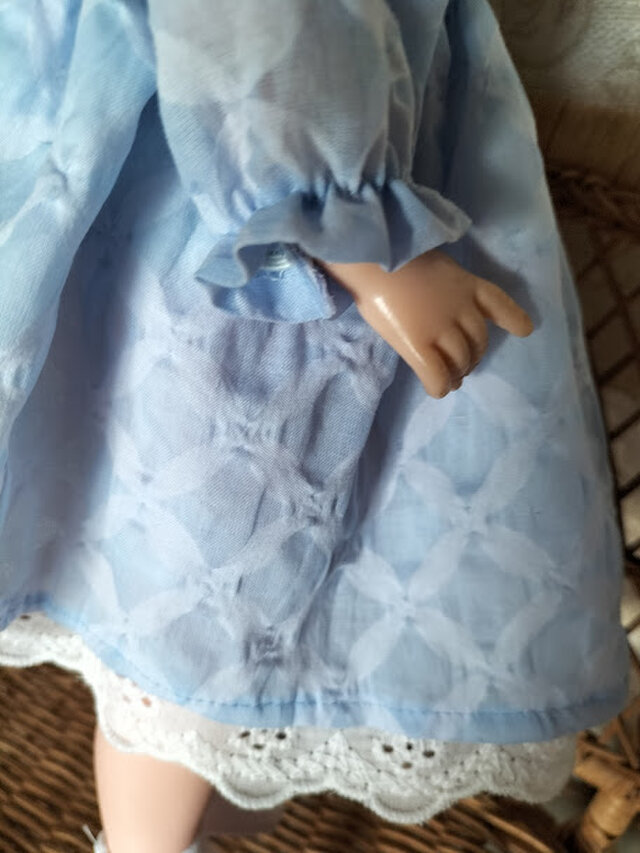 ドール背丈34cm位用 水色ドレスと帽子 | iichi ハンドメイド・クラフト作品・手仕事品の通販