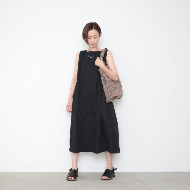 夏のお出かけセット4 / kamisun one piece black and kinchaku bag | iichi ハンドメイド ...
