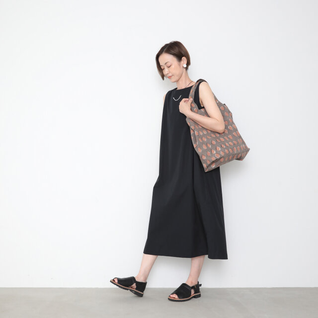 夏のお出かけセット4 / kamisun one piece black and kinchaku bag | iichi ハンドメイド ...